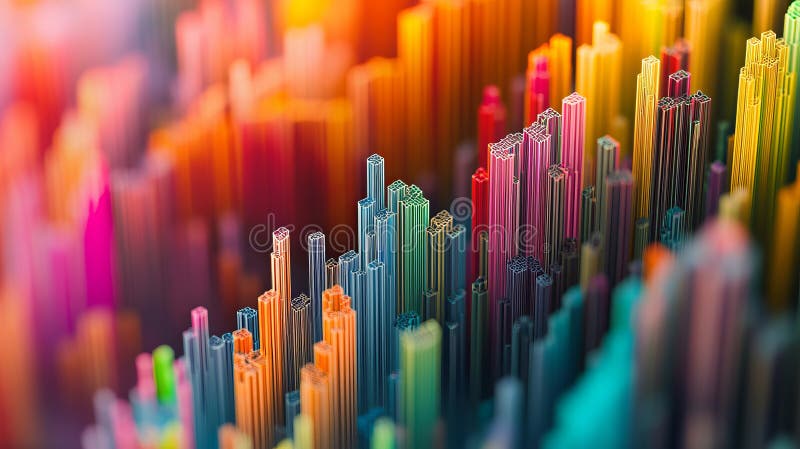 Colorful Abstract Pattern of Vibrant Vertical Lines and Shapes Stock ...