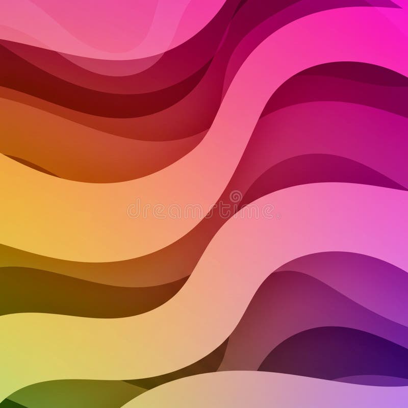 Colorful Abstract Pattern of Wavy, Overlapping Bands Creates a Visually ...