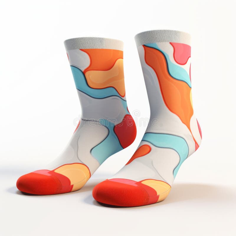 Colorful Abstract Patterned Socks Featuring Vibrant Designs and Playful ...