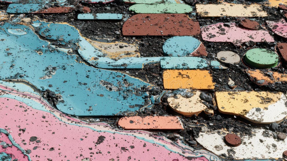 Garbage Textures Stylized in Abstract Patterns Reveal Colorful Designs ...