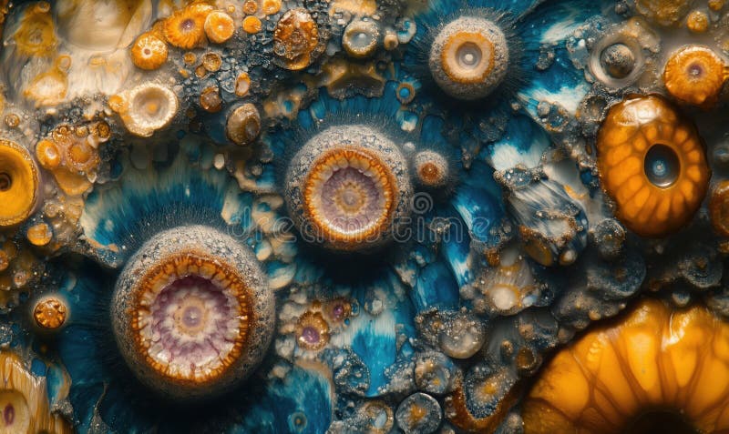 Colorful Abstract Patterns Resembling Oceanic Life Forms in Vibrant ...