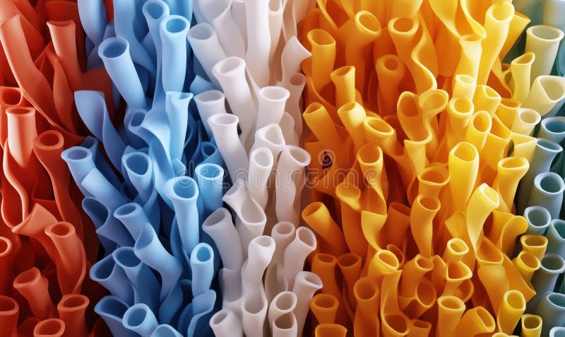 Colorful Abstract Patterns of Twisted Plastic Tubes in Red, Blue, White ...