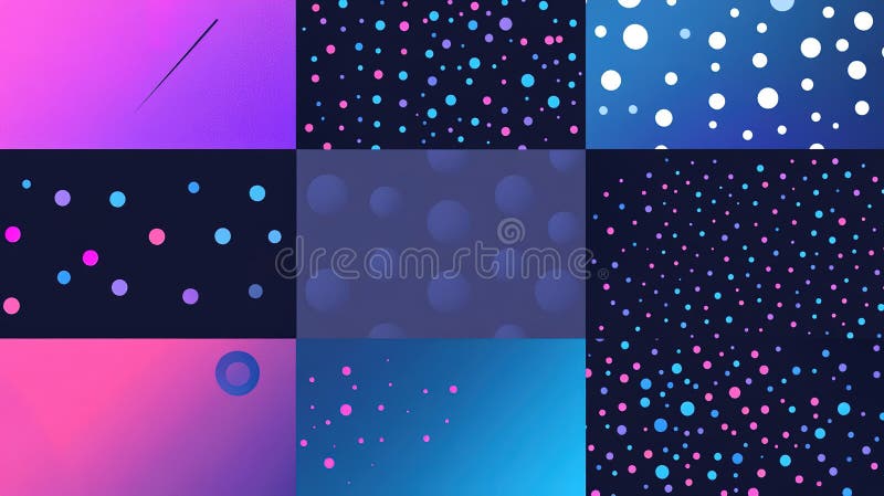 Colorful Abstract Patterns with Varying Dot Designs on a Dark ...