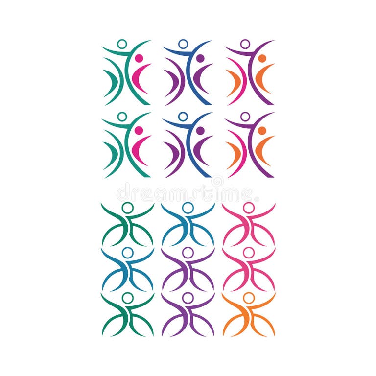 Colorful Abstract People Icons Seamless Pattern. Stock Vector ...