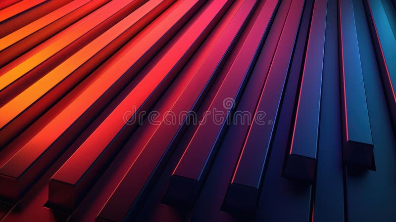 Colorful Abstract Piano Keys with Gradient Stripes and Geometric ...