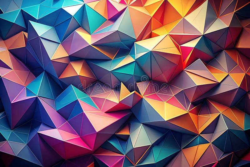 Colorful Abstract Polygonal Shapes Background Stock Illustration ...