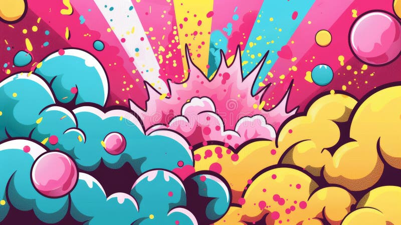 Colorful Abstract Pop Art Explosion Stock Illustration - Illustration ...