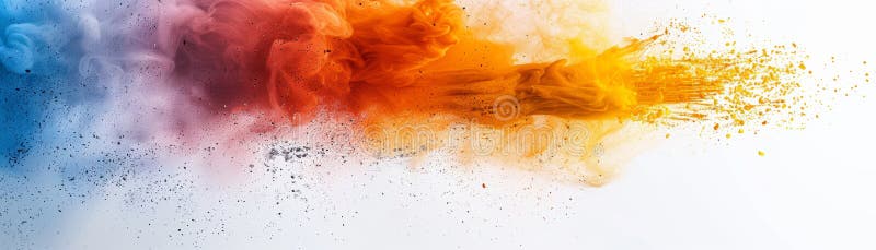 Colorful Abstract Powder Explosion on White Background, Mixing Vibrant ...