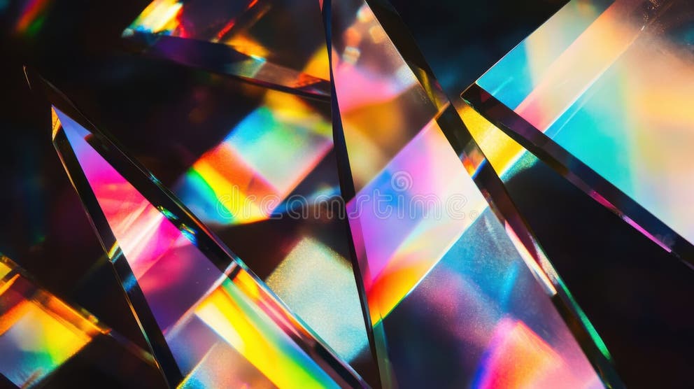 Colorful Abstract Prism Light Reflection Creating Kaleidoscopic Visual ...