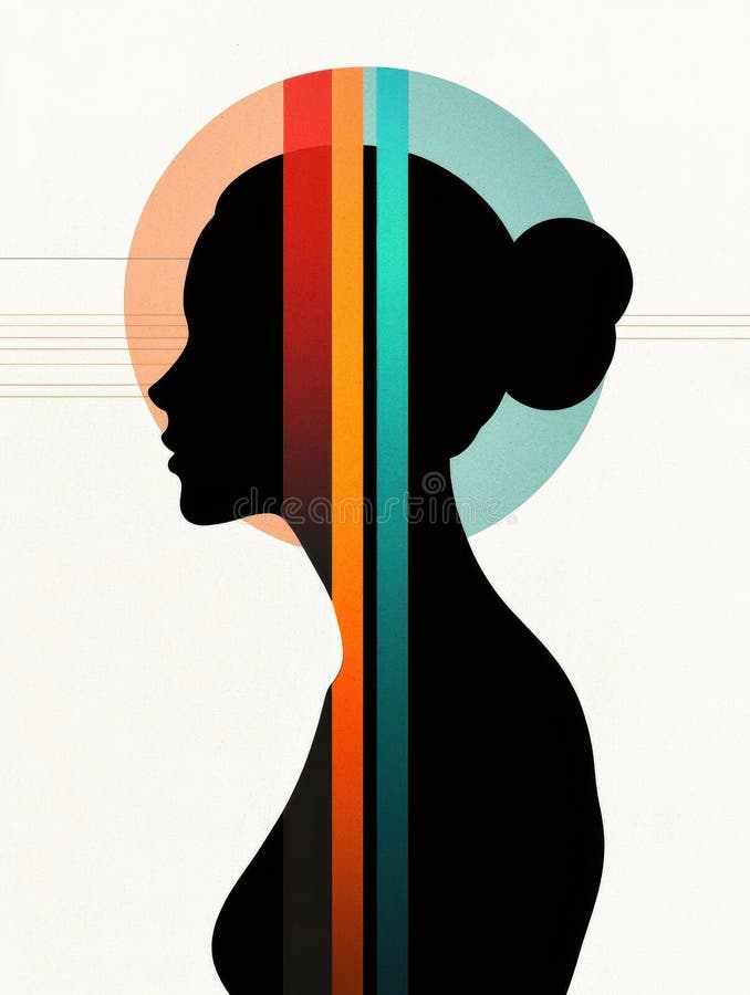 Colorful Abstract Profile Silhouette Stock Illustration - Illustration ...