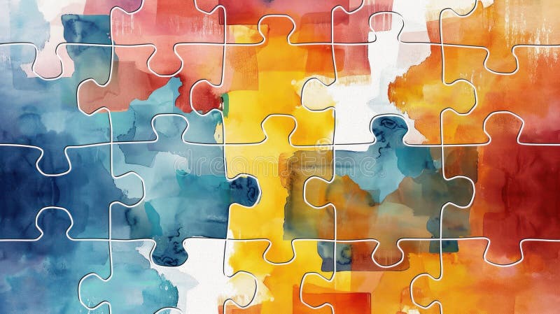 Colorful Abstract Puzzle Pieces Representing Connection and Diversity ...