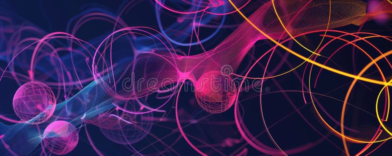 Colorful Abstract Quantum Cryptography Concept with Dynamic Lines and ...