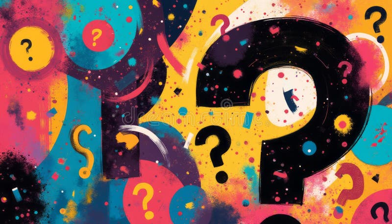 Colorful Abstract Question Marks on a Vibrant Background Stock Photo ...