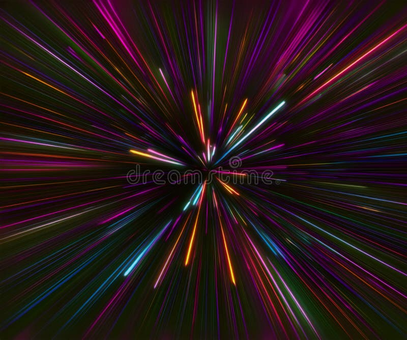 Colorful Abstract Radiant Flash. Explosion Hyper Acceleration Race for ...