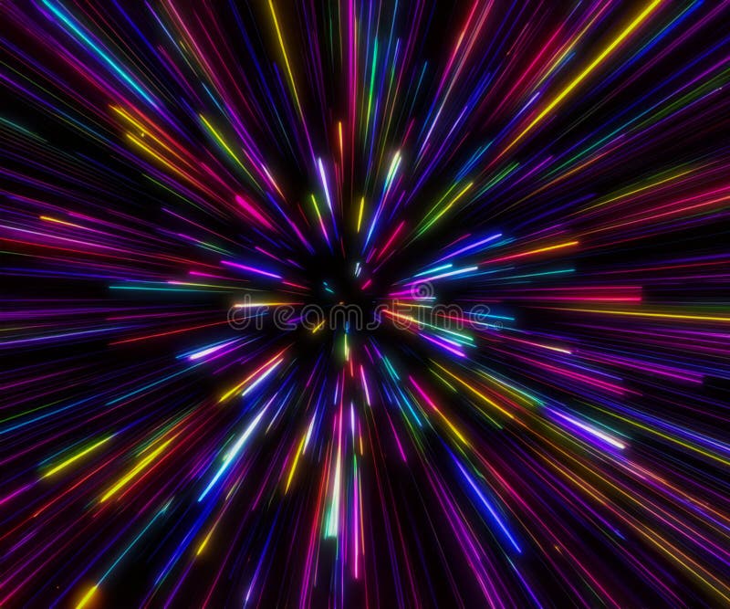 Colorful Abstract Radiant Flash. Explosion Hyper Acceleration Race for ...