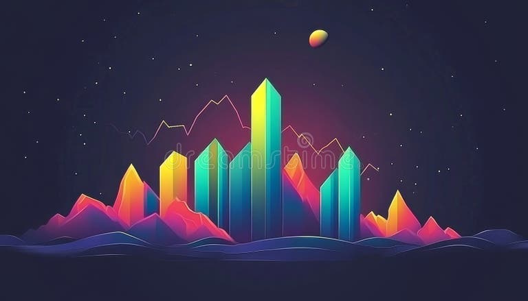 Colorful Abstract Rainbow Gradient Chart Visualization for Modern ...