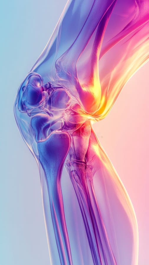 Colorful Abstract X-ray of a Knee Joint Stock Photo - Image of colorful ...