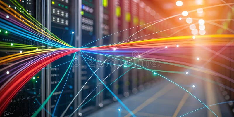 Colorful and Abstract Representation of Digital Data Flow in Server ...