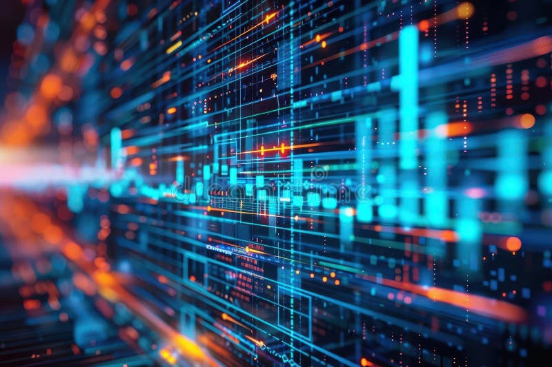 Colorful Abstract Representation of a Digital Data Stream, Showcasing ...