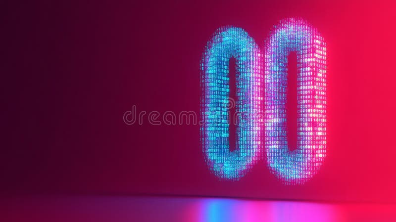 Colorful Abstract Representation of Digital Elements with Illuminated ...