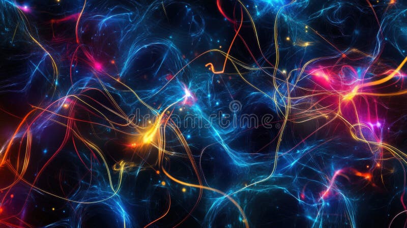 Colorful Abstract Representation of Flowing Light and Energy Patterns ...