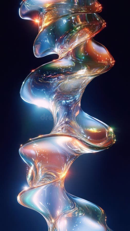 A Colorful, Abstract Representation of Fluid Shapes Resembling Twisting ...