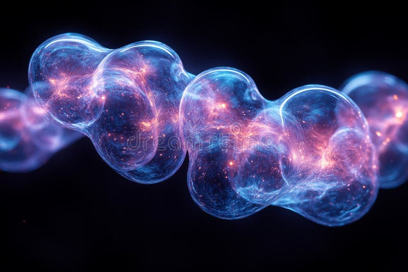 Colorful Abstract Representation of Interconnected Bubbles Creating a ...