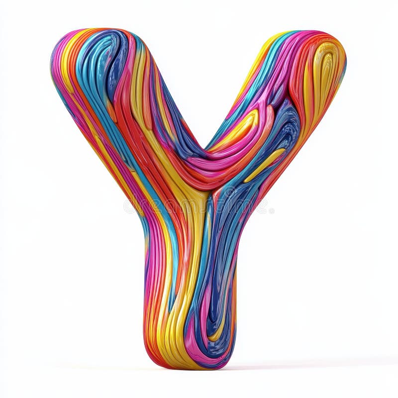 A Colorful, Abstract Representation of the Letter "Y" Made of Swirling ...