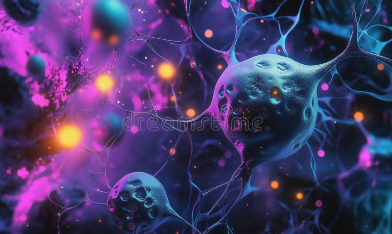 Colorful Abstract Representation of Neurons and Synapses in a Digital ...