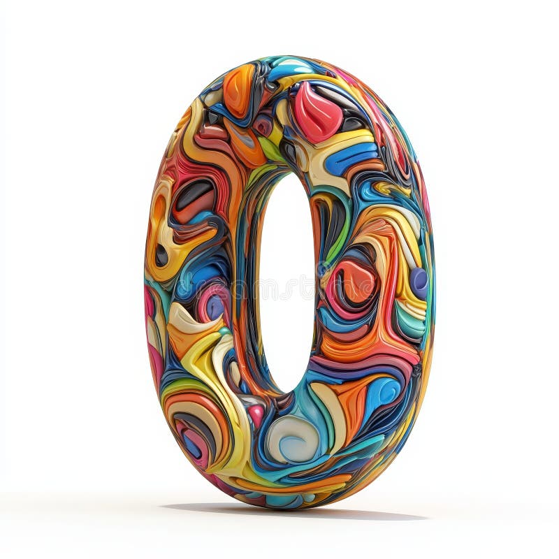 A Colorful, Abstract Representation of the Number Zero, Featuring ...