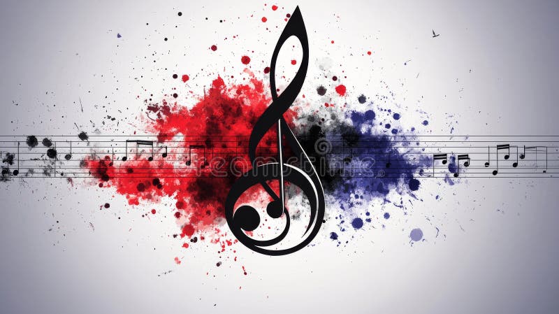 A Colorful Abstract Representation of a Treble Clef Surrounded by ...