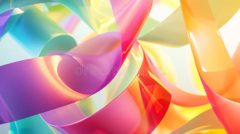 Colorful, Abstract Ribbons with Vibrant, Translucent Design Stock ...
