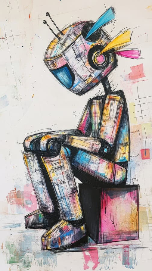 Abstract a Robot Glowing Eyes in in the Dark Stock Photo - Image of ...