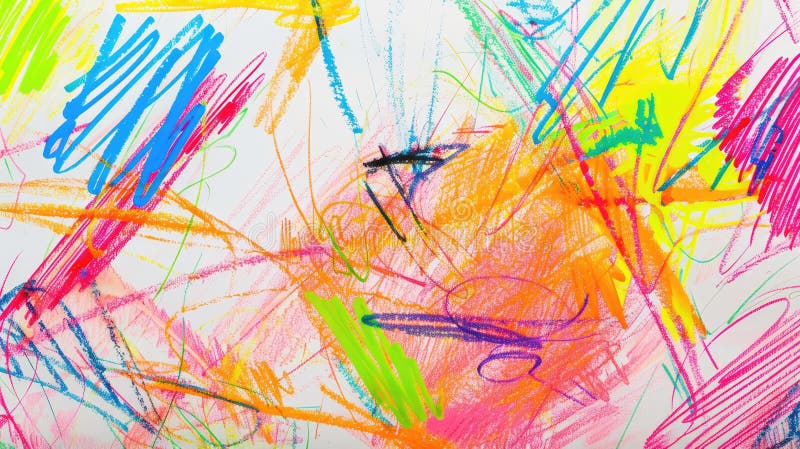 Colorful Abstract Scribble Created by Felt-tip Pen and Marker Lines. Ai ...