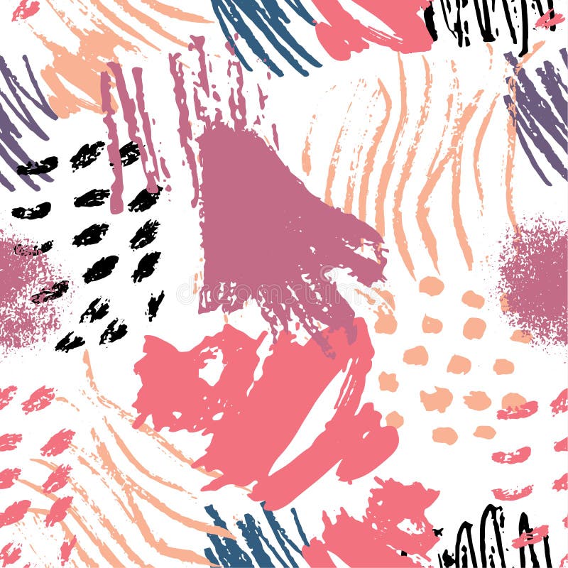 Colorful Abstract Scribbles Seamless Pattern. Stock Vector ...