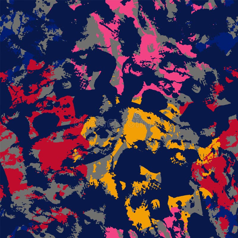 Colorful Abstract Seamless Pattern with Grunge Spots Stock Vector ...