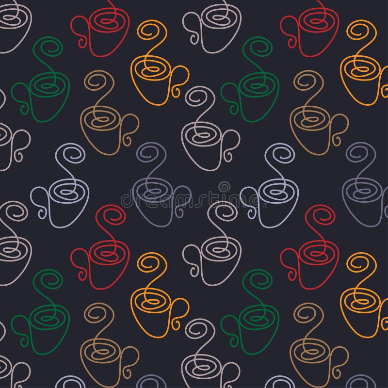 Colorful Abstract Seamless Pattern of Multicolored Cups in a ...