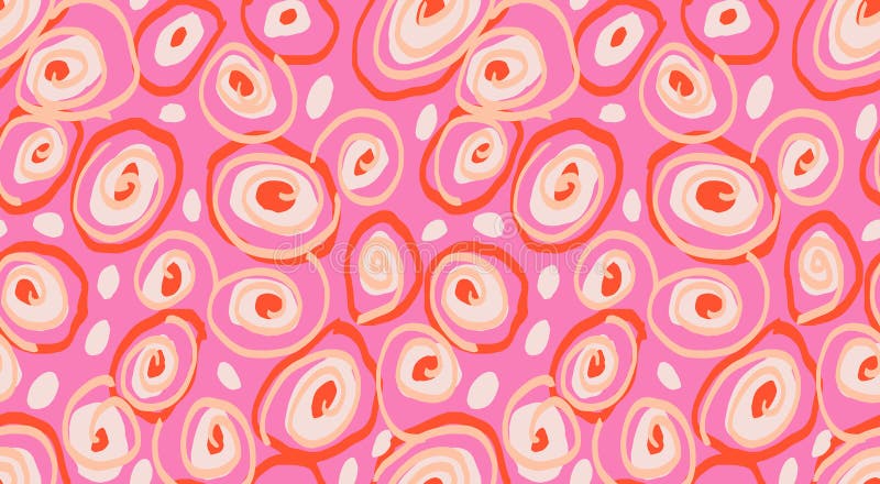 Colorful Abstract Seamless Pattern with Unique Swirl Organic Shapes on ...