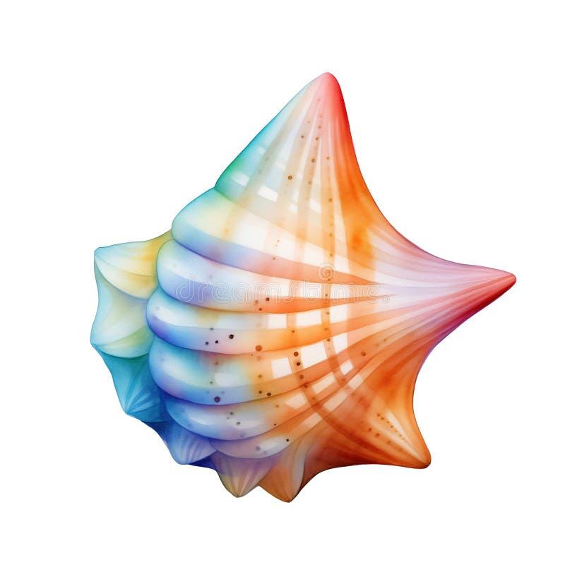 Colorful Abstract Seashell with Gradient Hues of Orange, Blue, and ...