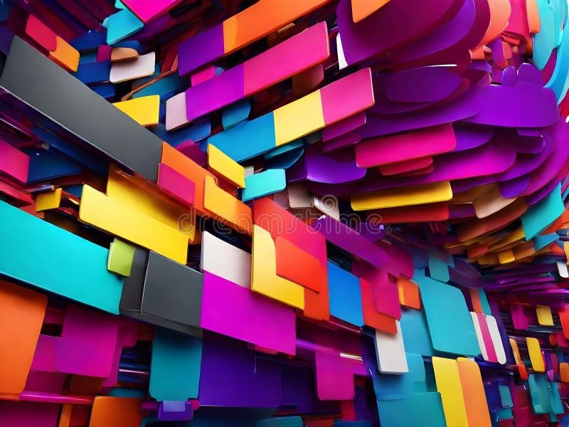 A Colorful Abstract Shape Background Stock Illustration - Illustration ...