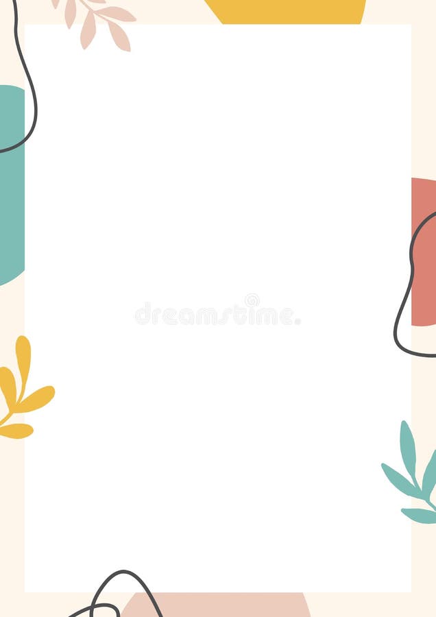 Colorful Abstract Shape Blank Page Border A5 Stock Illustration ...