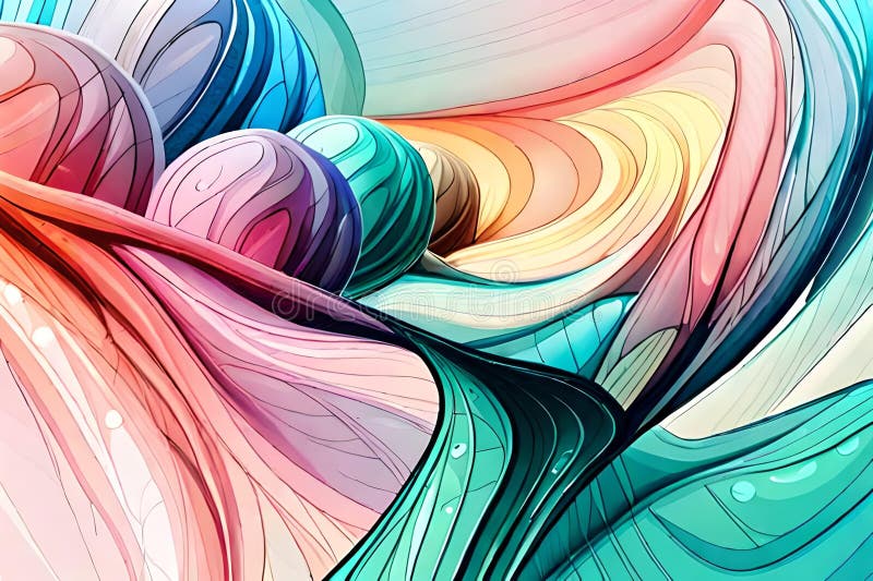Colorful Abstract Shapes. Ai Generated Stock Illustration ...