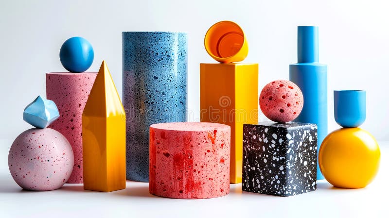 Colorful Abstract Shapes Arranged Artistically on a Bright Backdrop ...