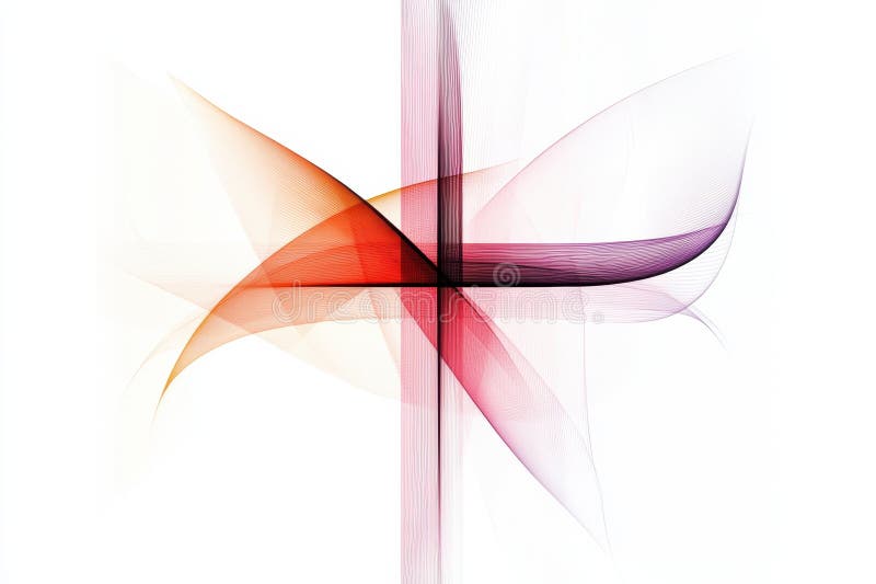 Abstract Design Featuring Colorful Flowing Shapes with Intersecting ...