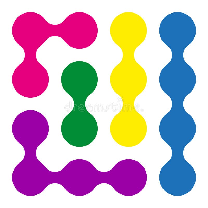 Colorful Abstract Shapes. Connected Circle Designs. Bright and Vibrant ...