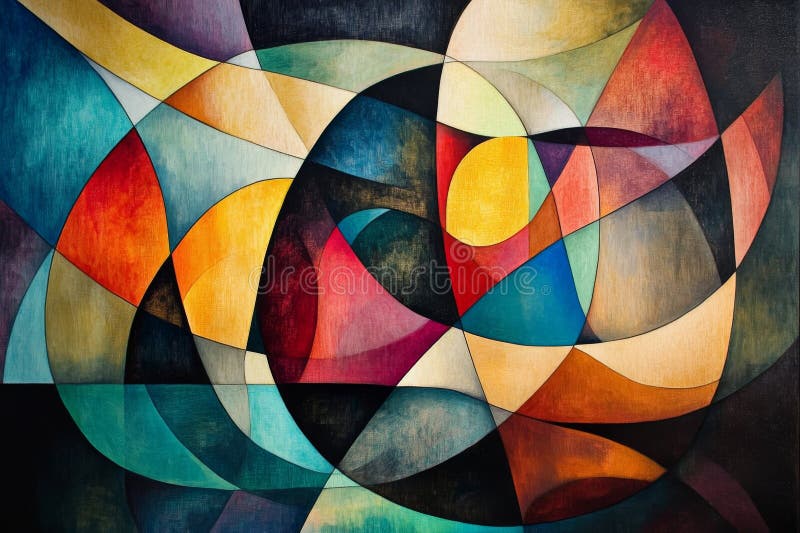 Colorful Abstract Shapes Create Dynamic Patterns in Modern Artwork ...