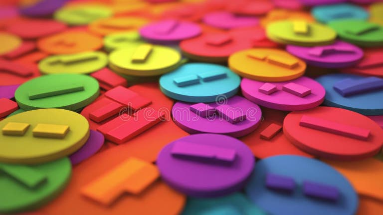 Colorful Abstract Shapes Creates an Artistic Pattern with 3D Theme ...