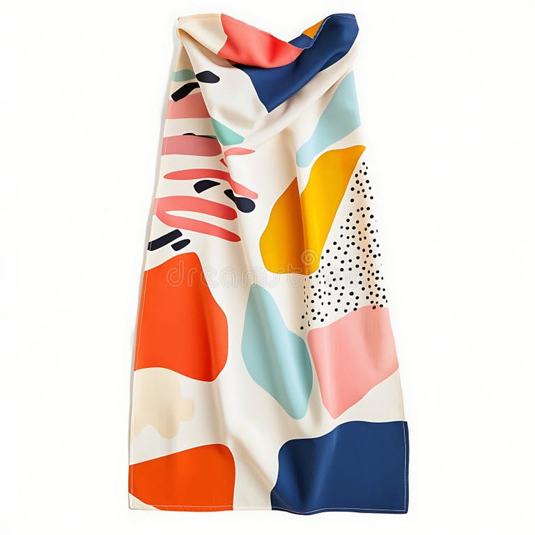 Colorful Abstract Shapes on Fabric with Smooth Draping Stock ...