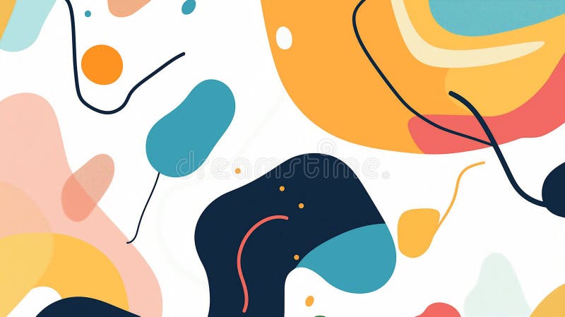 Colorful Abstract Shapes Form Playful Patterns on a Clean Background ...