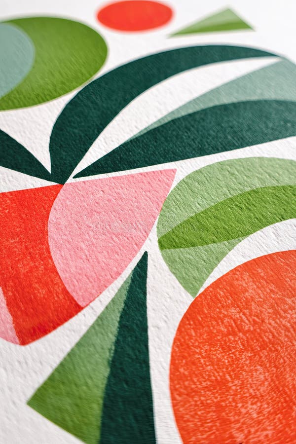 Risograph Print Featuring Colorful Abstract Shapes Creating a Vibrant ...